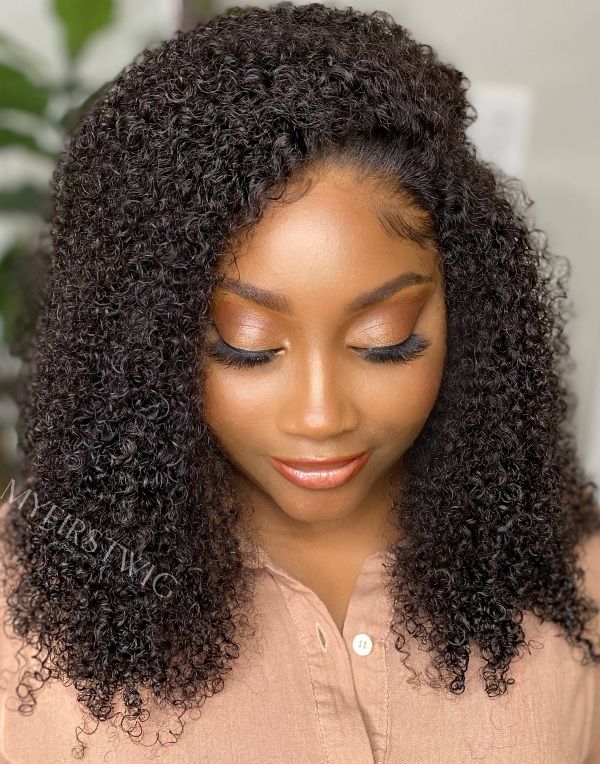 14-20 Inch Deep Wave Curly Shoulder Length Wig HD Lace Wear & Go Gluel ...